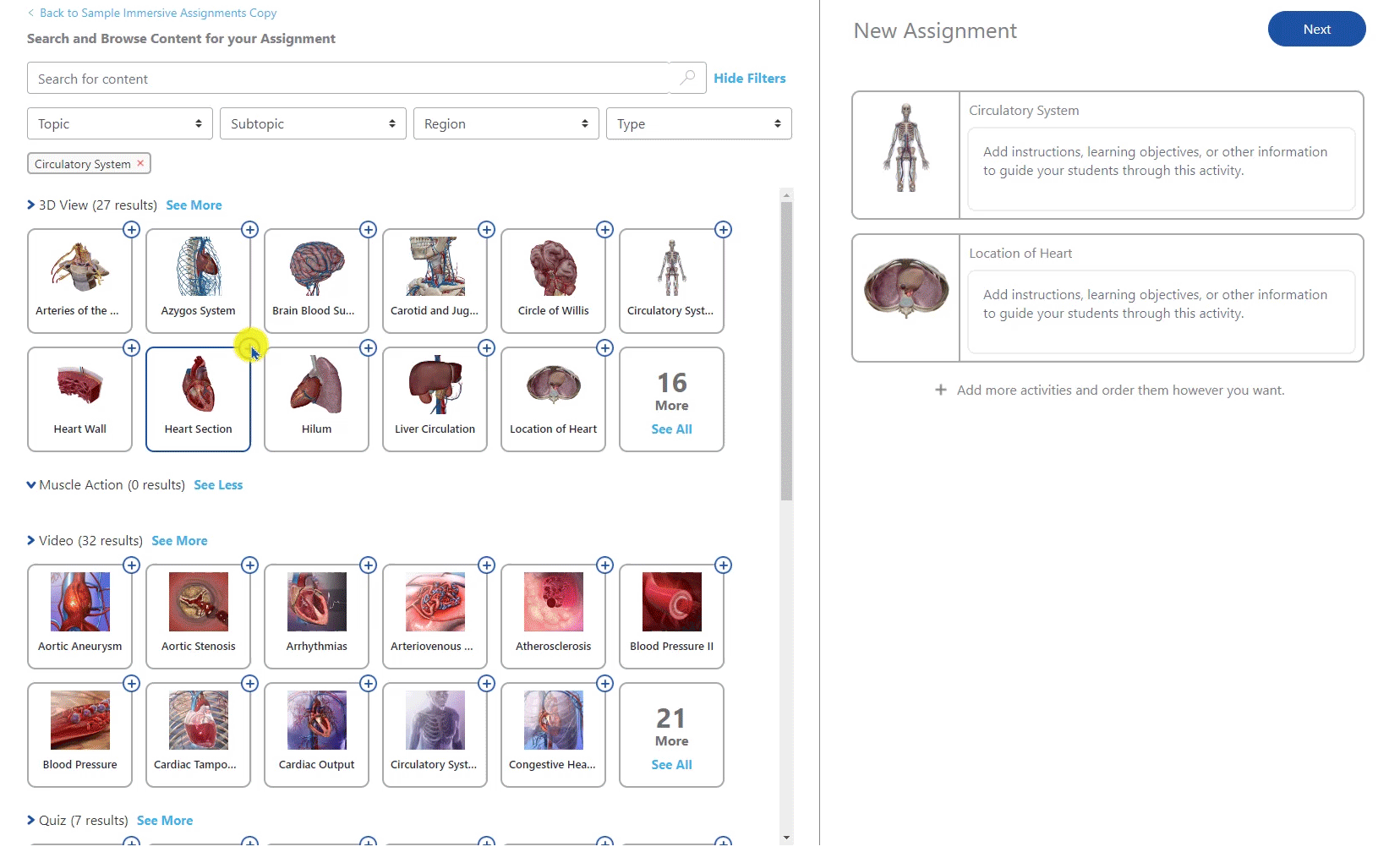 What Comes in a Premade Course in Visible Body Courseware?